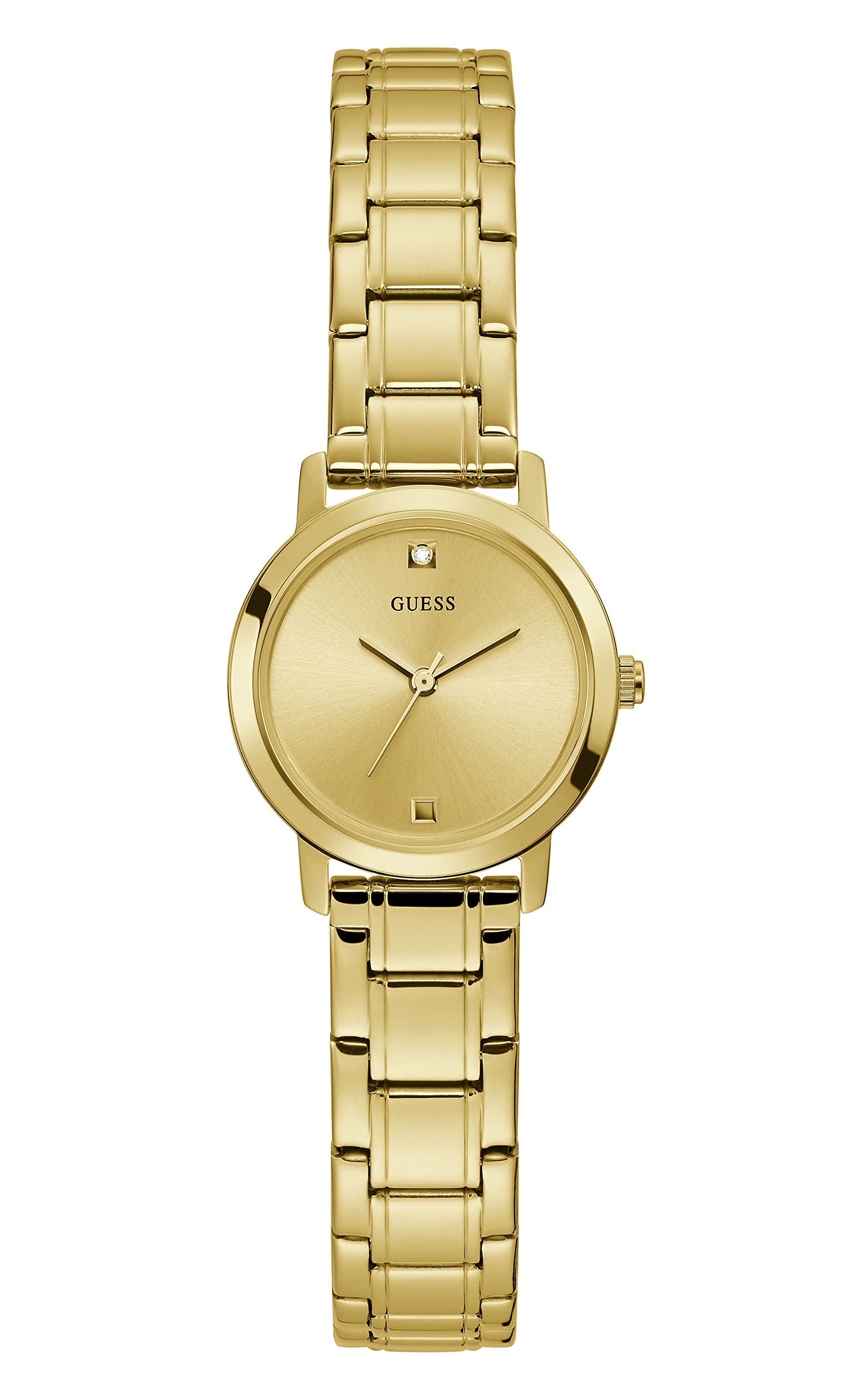 GUESS Women Quartz Watch with Stainless Steel Strap, Gold, 12 (Model: GW0244L2)