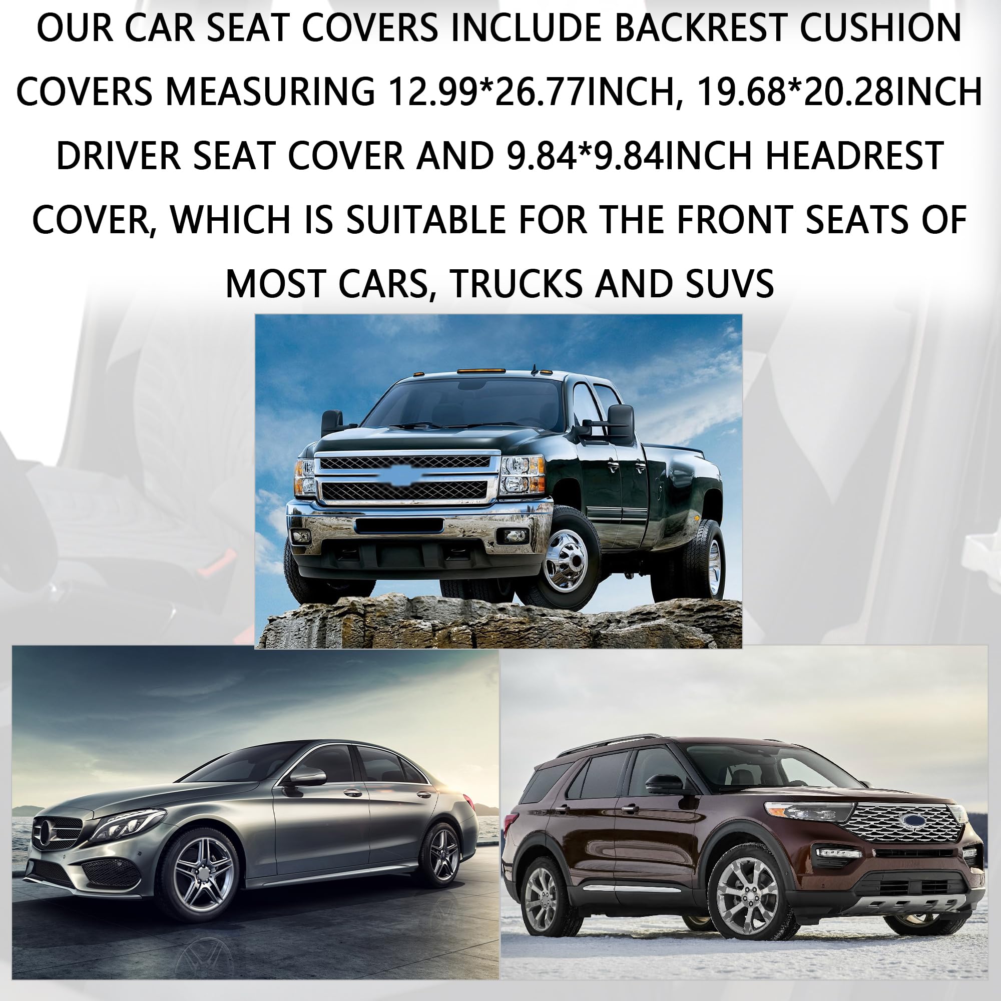 SSNNUU 2PCS Car Seat Cover,Breathable Car Seat Protector Car Seat Covers Front Seats Only, Universal Seat Covers for Cars/Trucks/SUVs Car Accessories Interior Protection & Decoration (Blue)