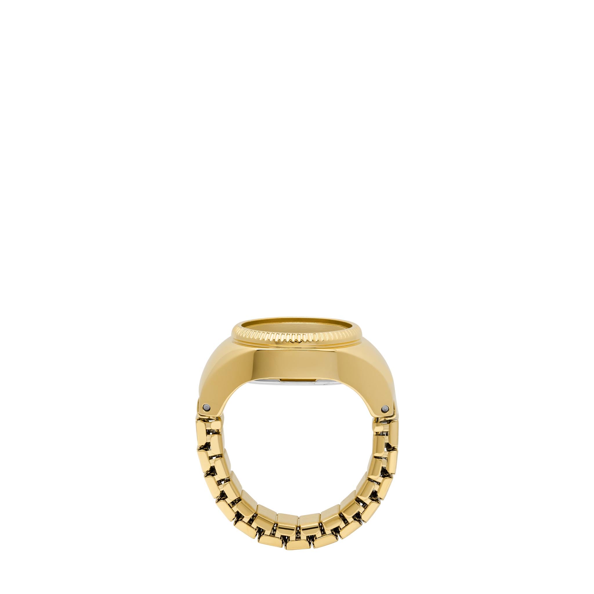 Fossil Women's Quartz Stainless Steel Two-Hand Watch Ring, Color: Gold/Green (Model: ES5308)