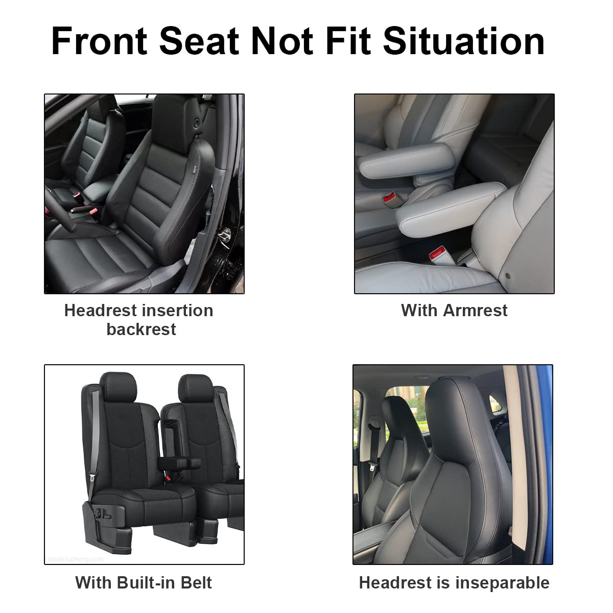 Car Seat Covers for Front Seats, Breathable Waterproof Polyester Vehicle Seat Protectors, Anti-Slip Split Auto Cushion Cover, Driver Interior Accessories for Most Cars, Trucks, SUV, Van (Blue)