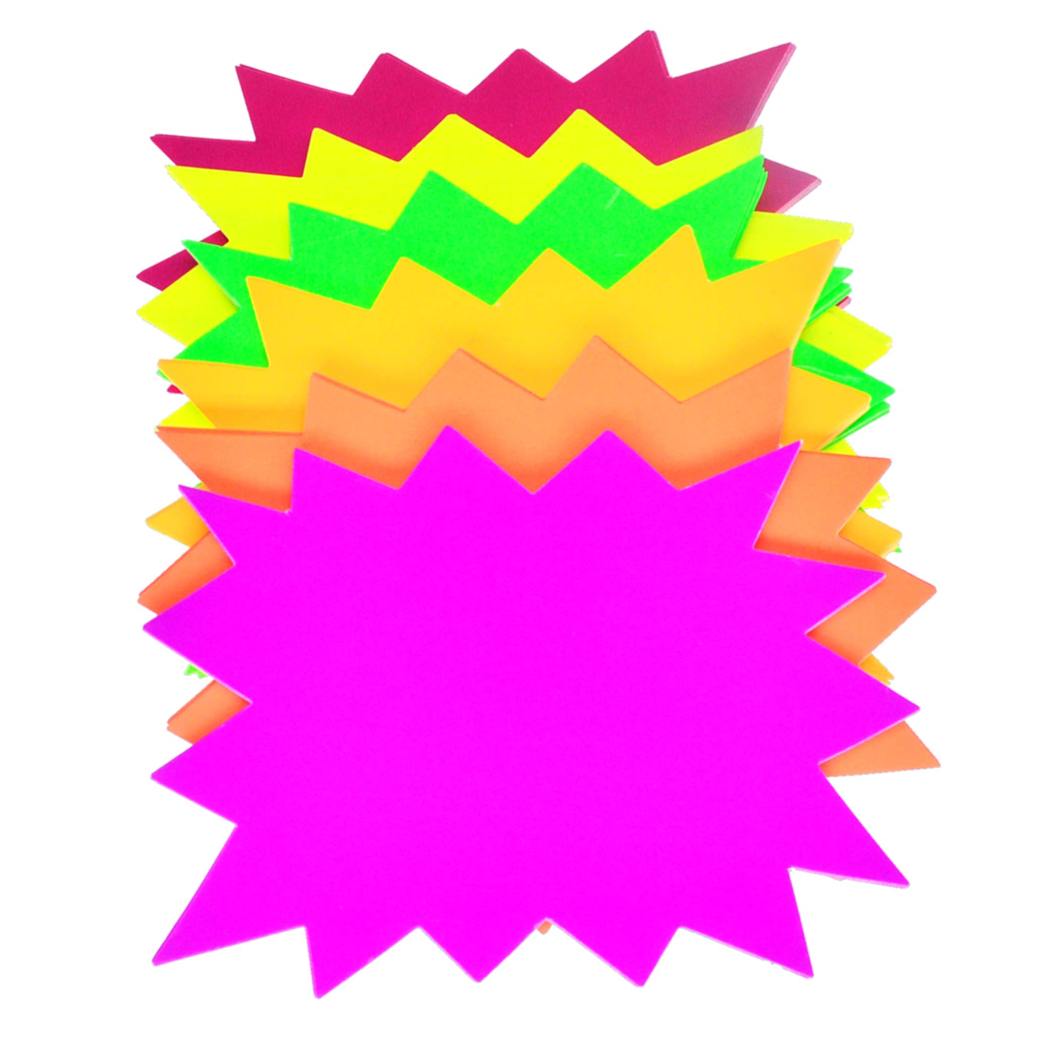 5x6.6 Inch 60Pieces Fluorescent Neon Signs,Starburst Signs for Retail,Garage Sale Pricing Sign,Yard Sale Supplies Price Tags Signs,Poster Board Decorations(60Pieces)