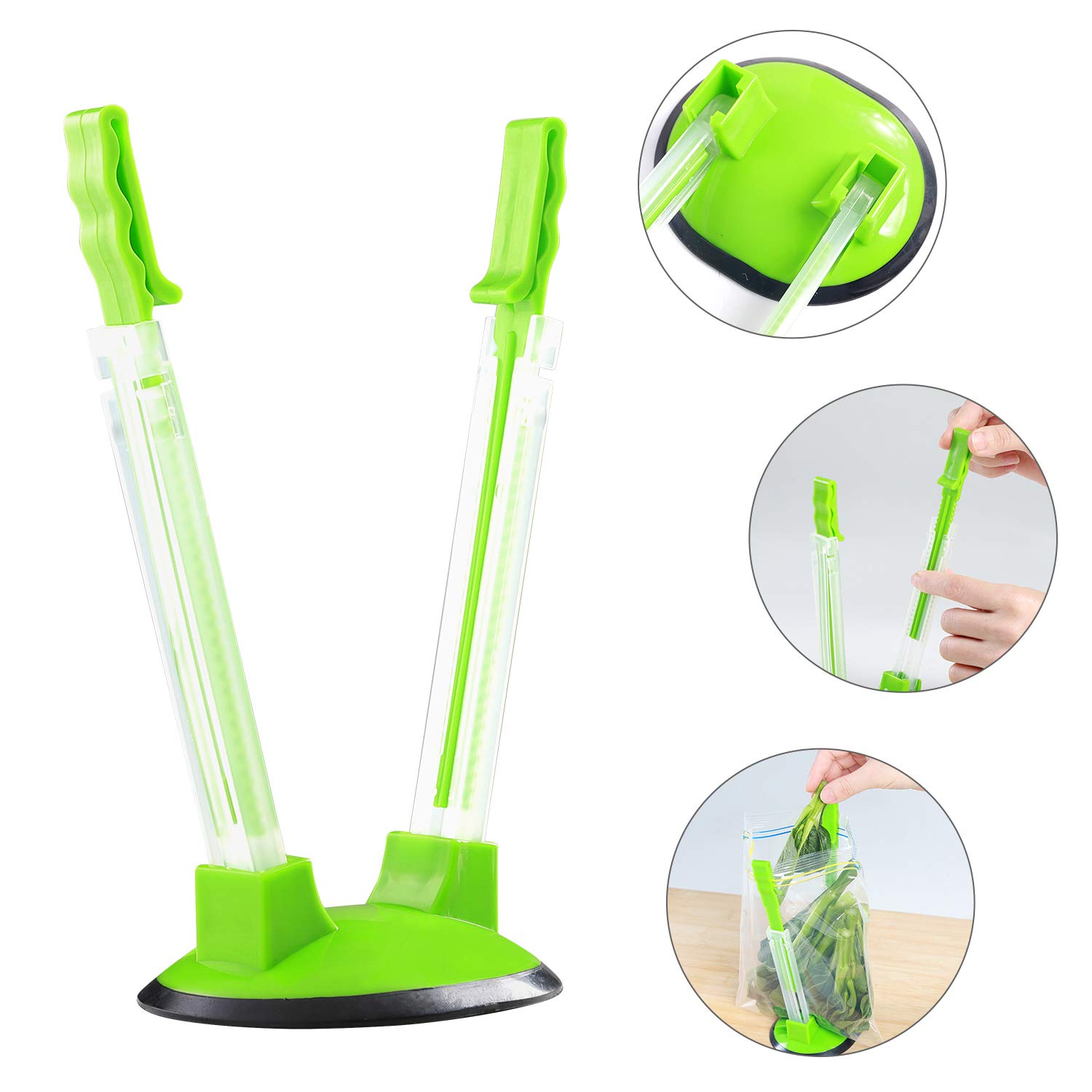 TAO Cicada Baggy Rack-Pack of 2 Hand Free Storage Bags Clip, Plastic bag bracket,No-hands Food Storage Bag Holders