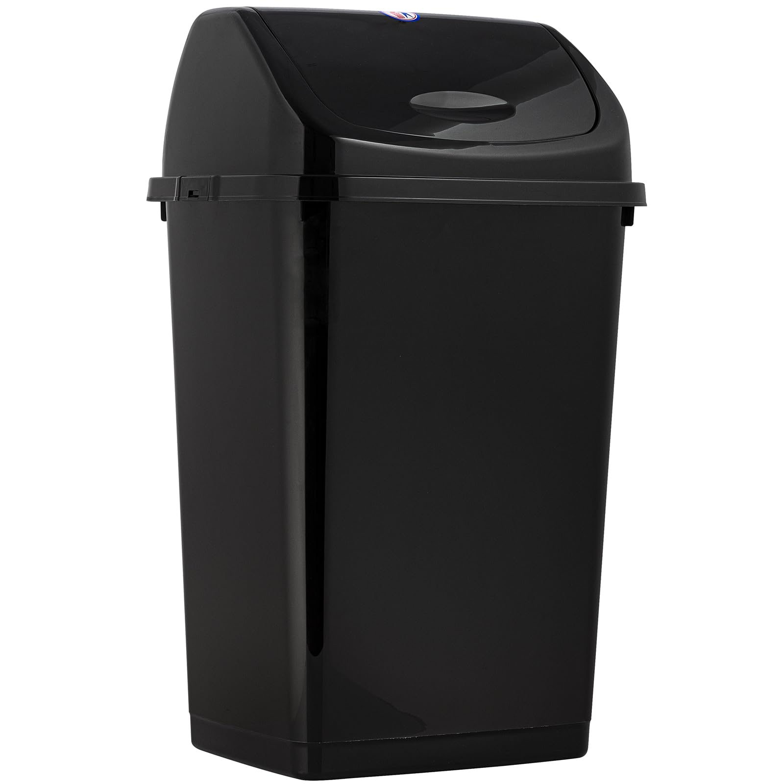 Superio Trash Can 13 Gallon Swing Lid 50 Liter, Black