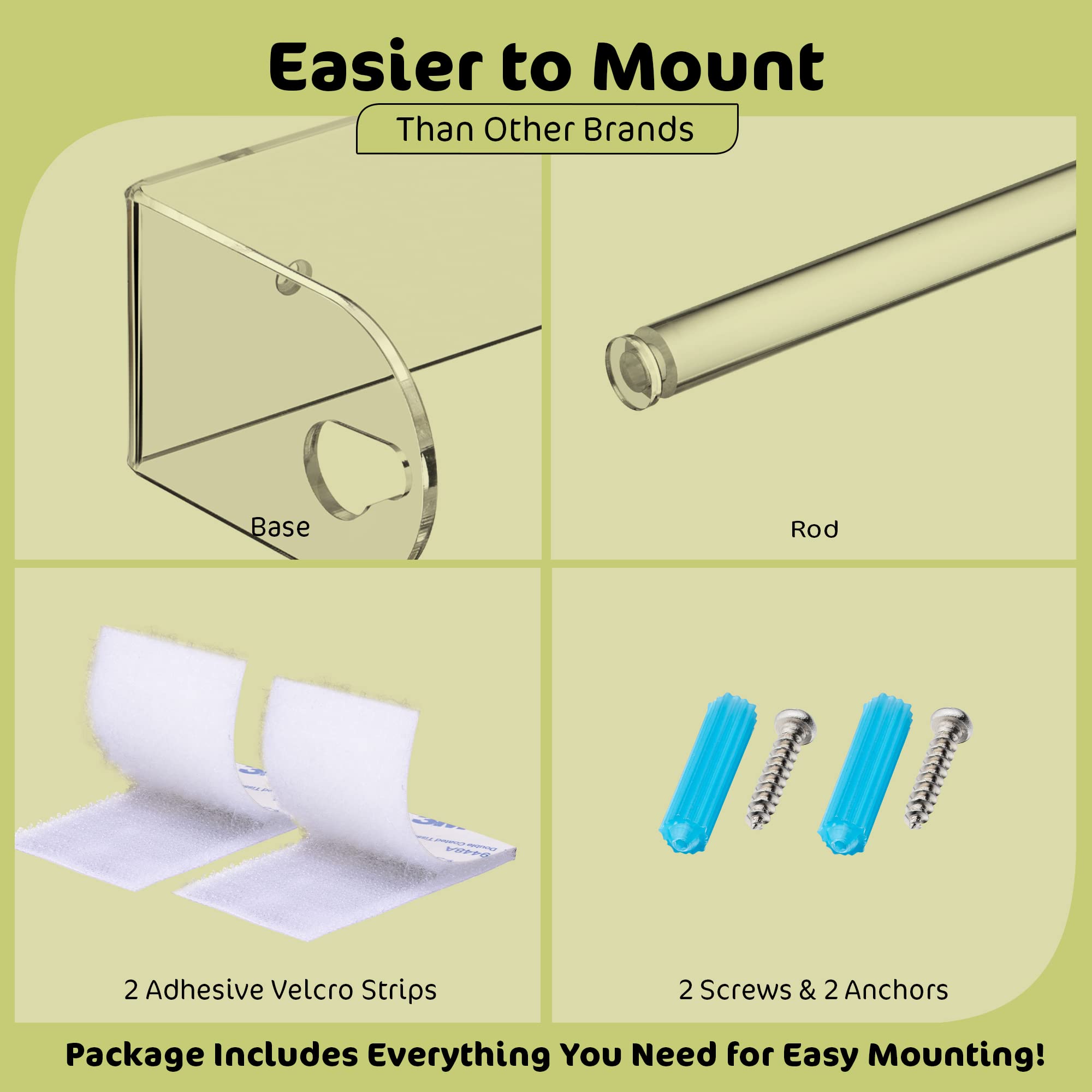 Srenta Clear Acrylic Paper Towel Holder Wall Mount Paper Towel Holder Under Cabinet, Wall Mounted Undermount Hanging Paper Towels Holder Dispenser, Holds Jumbo Rolls, Adhesive Strips & Screws Included