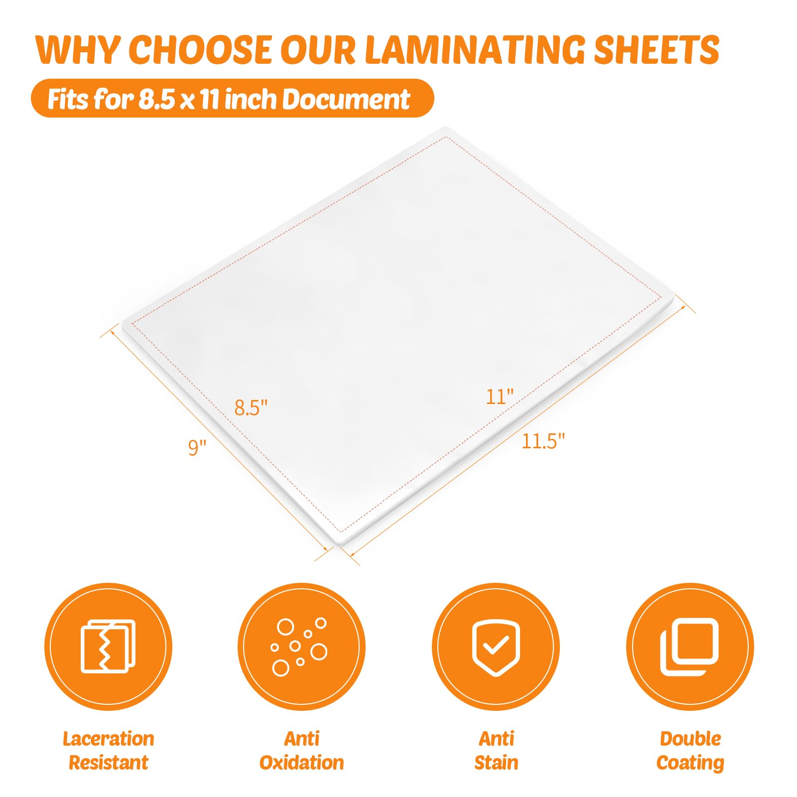 Lamtetur Thermal Laminating Pouches 9" x 11.5" Inches,3-Mil 100/200Pack,Laminator Sheets,Letter Size ,Clear (3MIL-200sheets)