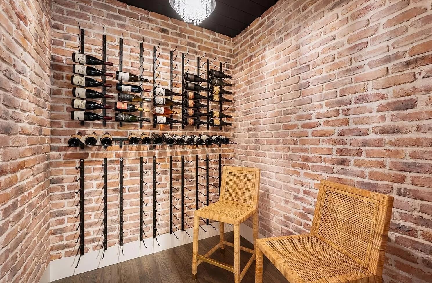 VintageView W Series (3 Ft) - 18 Bottle Wall Mounted Wine Rack (Satin Black) Stylish Modern Wine Storage with Label Forward Design