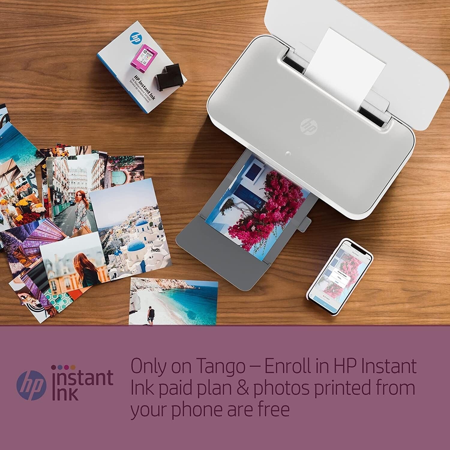 NEEGO H-P Tango X All-in-One Smart Wireless Printer, Mobile Remote Print, Scan, Copy, Cable, HP Instant Ink