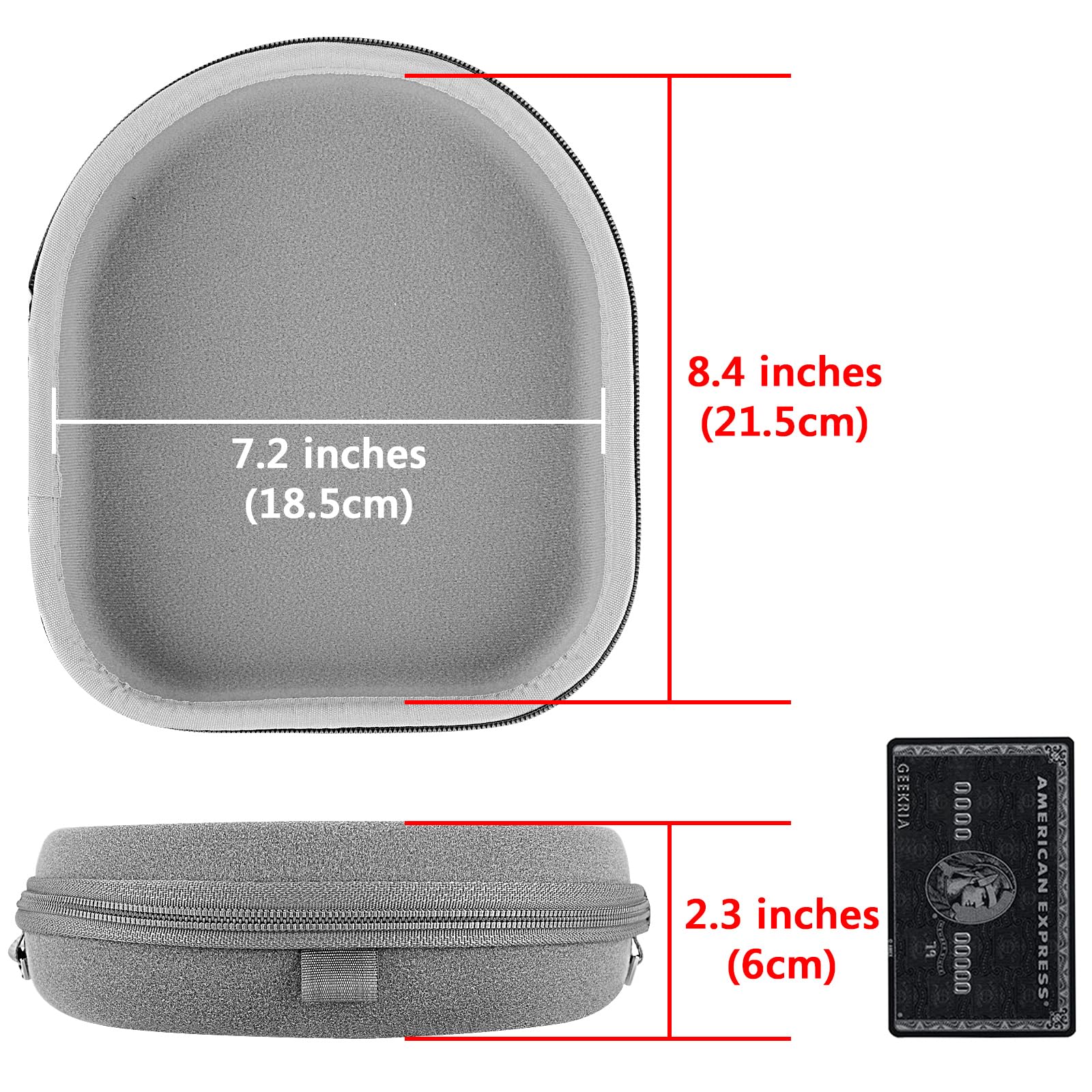 Geekria Shield Headphones Case Compatible with Sony WH-1000XM5, WH-1000XM4, WH-XB920N, WH-XB900N, WH-XB910N Case, Replacement Hard Shell Travel Carrying Bag with Cable Storage (Microfiber Grey)