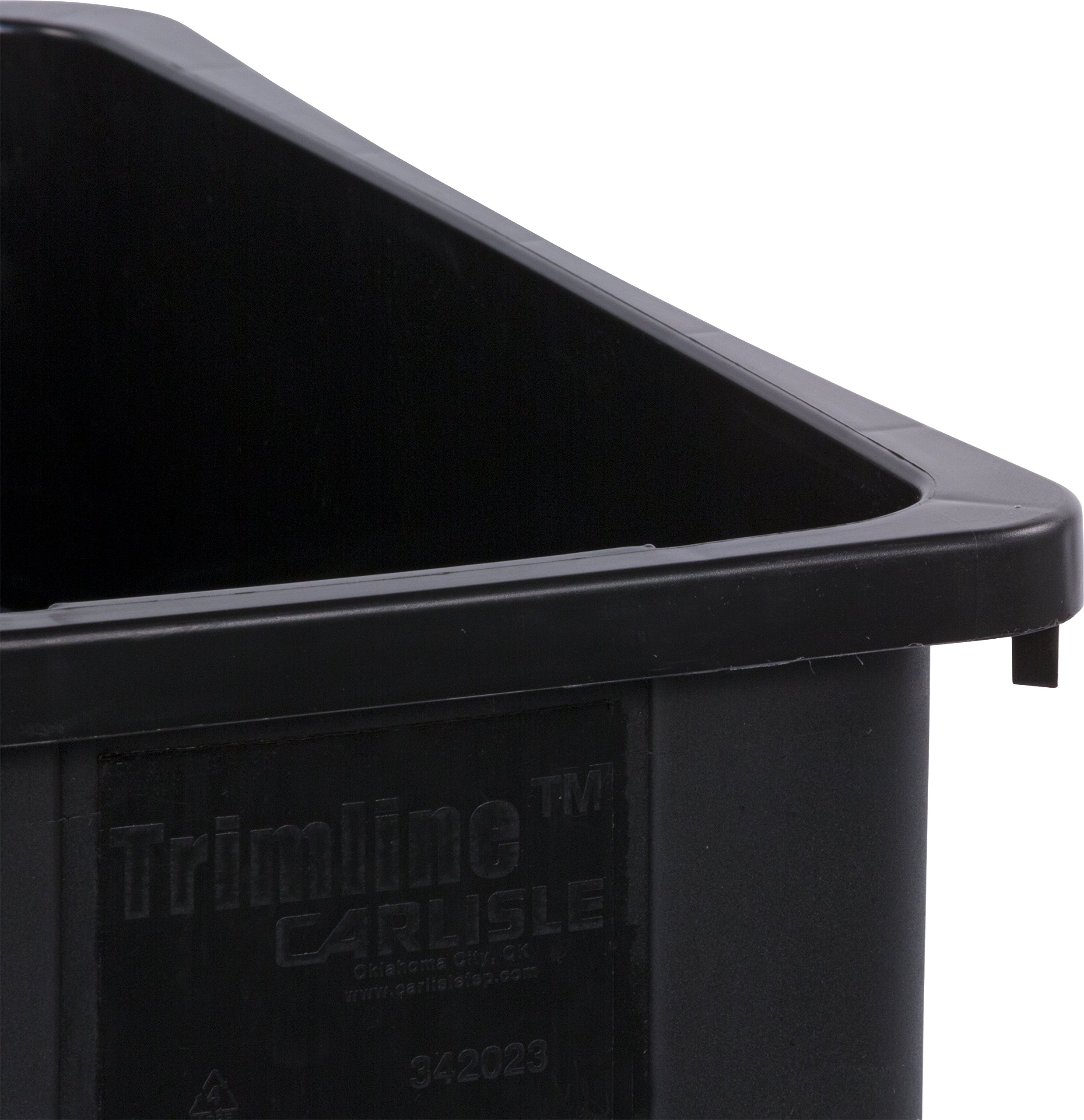 Carlisle FoodService Products 34202303 TrimLine Rectangle Waste Container Trash Can Only, 23 Gallon, Black