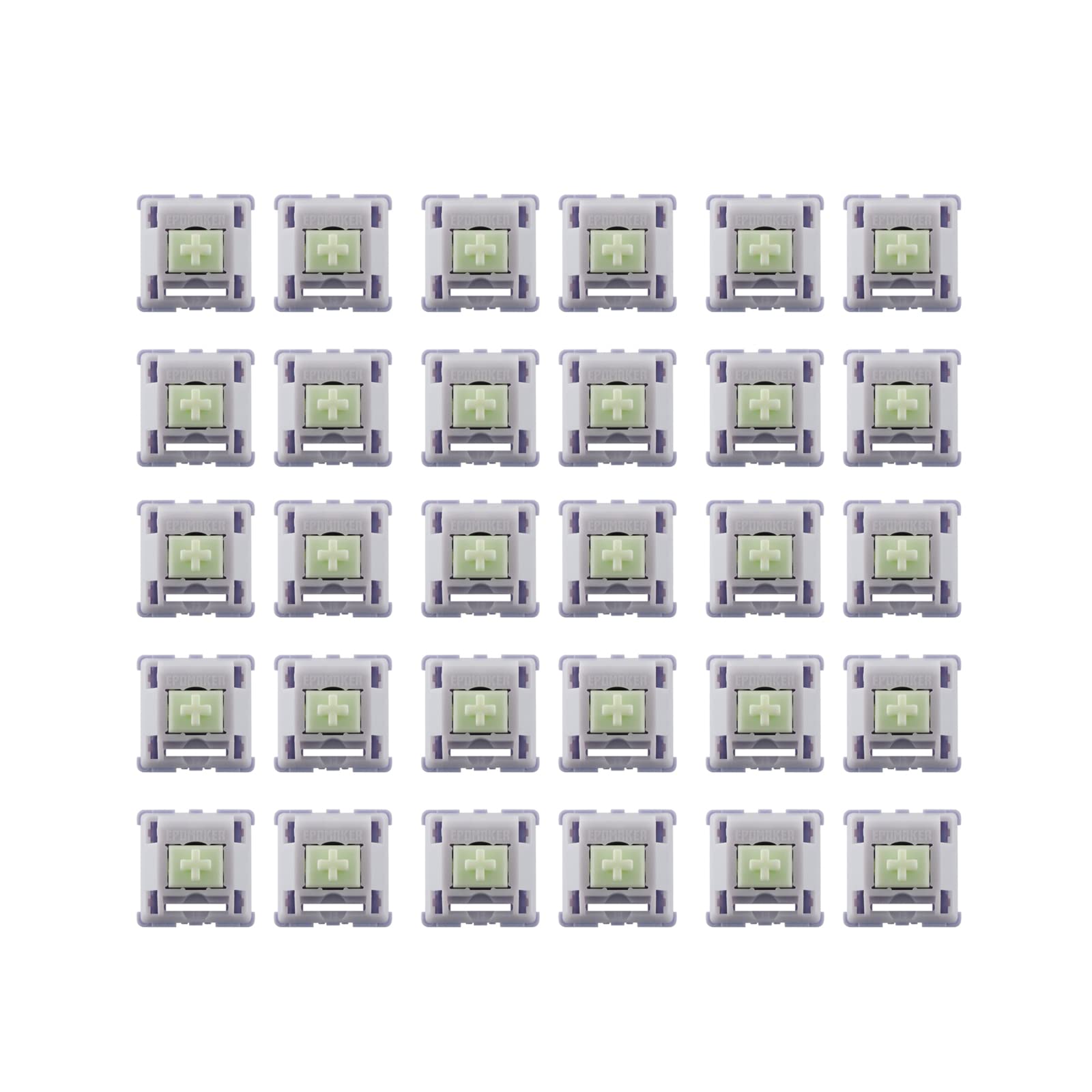 EPOMAKER Wisteria 39gf Linear Mechanical Keyboard Switches, 5-Pin Pre Lubed Creamy Switch, 30 PCS, with POM PTFE Stem, 20.4mm Spring, Compatible with MX Keycaps for Gaming Keyboard