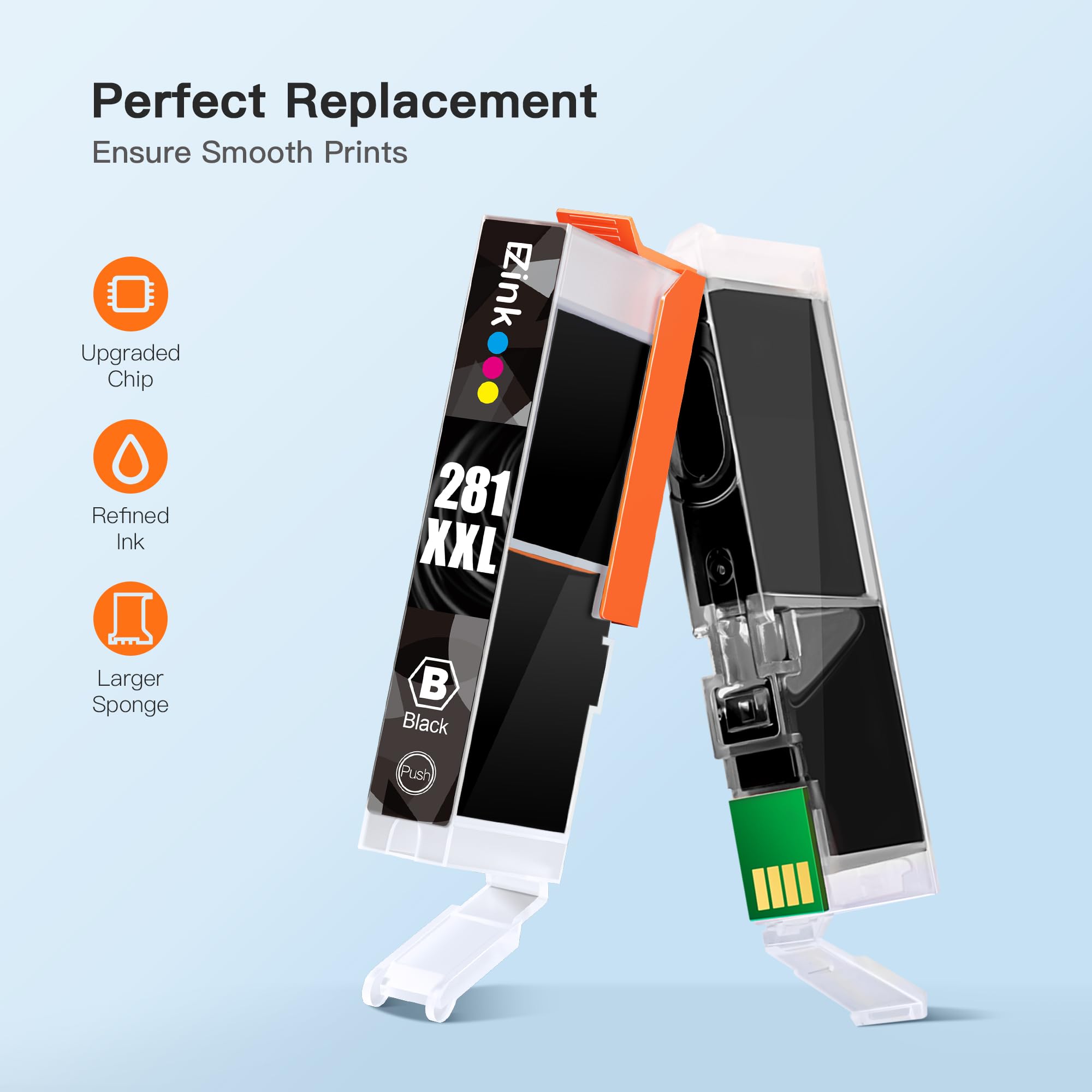 E-Z Ink (TM Compatible Ink Cartridge Replacement for Canon 281 281XXL CLI-281XXL CLI-281 XXL Compatible with PIXMA TR7520 TR8520 TS6120 TS6220 TS6320 TS8120 TS9120 TS9521C TS702 Printer (4 Black)