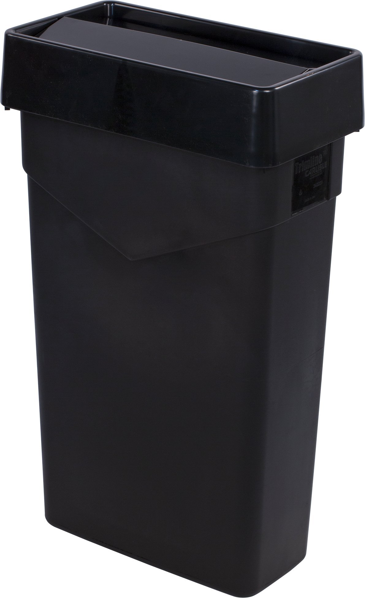 Carlisle FoodService Products 34202303 TrimLine Rectangle Waste Container Trash Can Only, 23 Gallon, Black