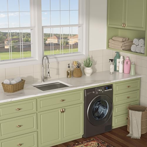 Yurshen 23 Laundry Sink Stainless Steel 23x19x13 Inch Undermount Stainless Steel Utility Sink Workstation Deep Single Bowl 16 Gauge Under Counter Kitchen Laundry Room Utility Sink Basin, YSUWL101-23