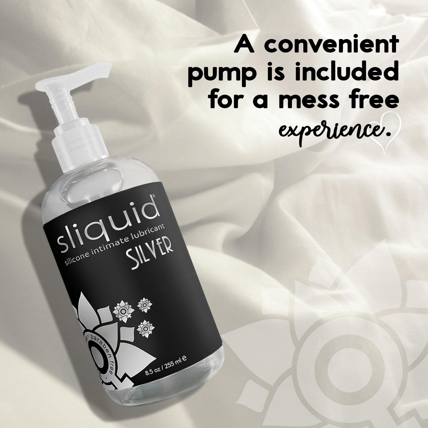 Sliquid Silver Intimate Lubricant - Silicone Lube for Women/Men/Couples, Hypoallergenic Lube, Silicone Lubricant, Waterproof, Unscented, 8.5 Fl Oz