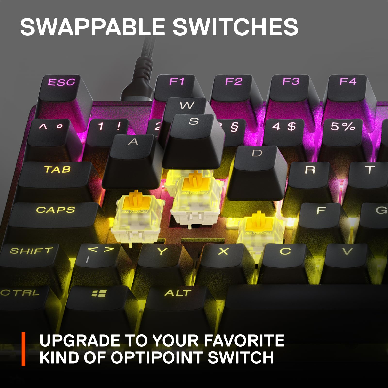 SteelSeries New Apex 9 Mini TKL, HotSwap Optical Mini Gaming Keyboard, 60 Percent Compact Design, Optical Switches, RGB, Double Shot PBT Keycap, Wired Keyboards for Computer PC Gaming (Renewed)