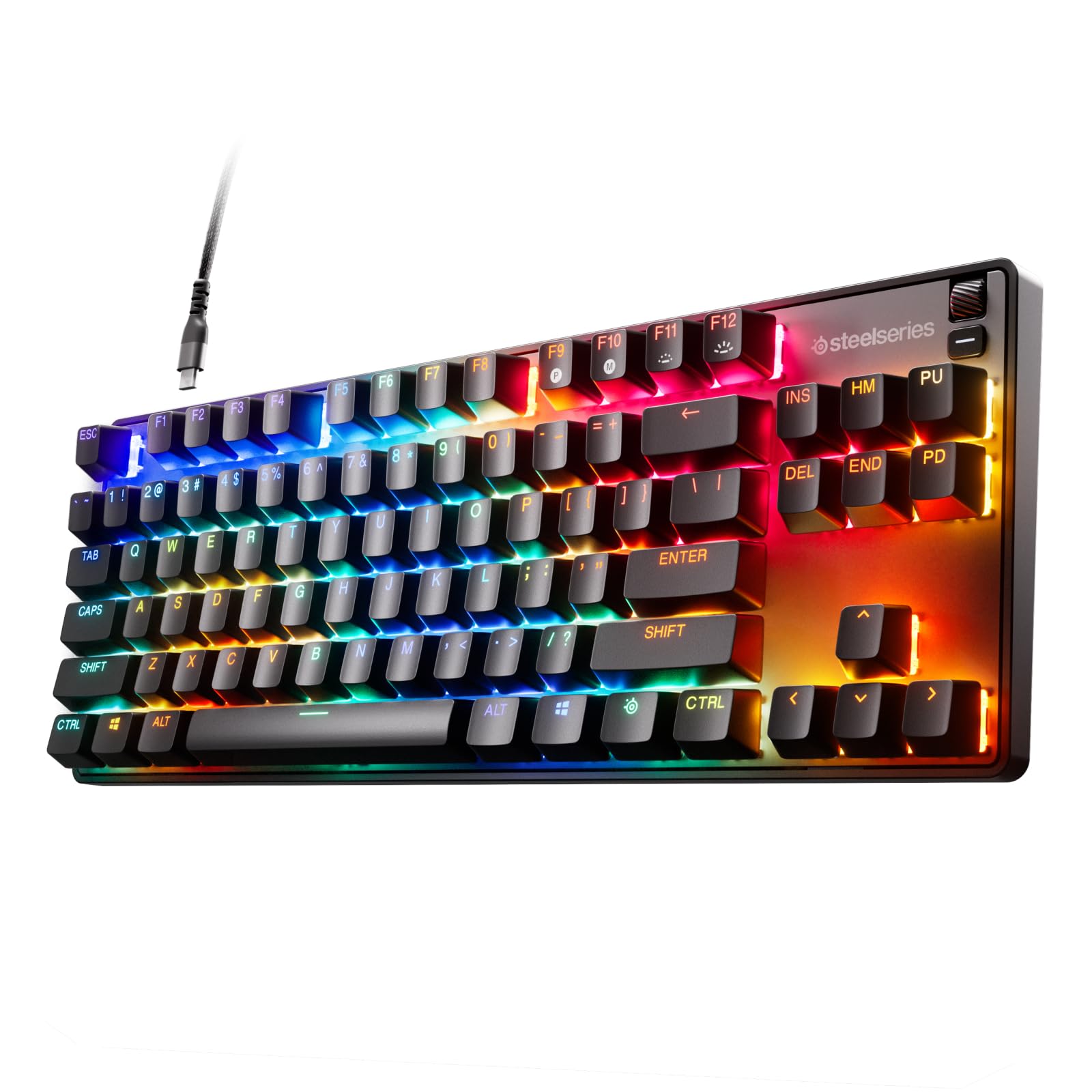 SteelSeries New Apex 9 Mini TKL, HotSwap Optical Mini Gaming Keyboard, 60 Percent Compact Design, Optical Switches, RGB, Double Shot PBT Keycap, Wired Keyboards for Computer PC Gaming (Renewed)