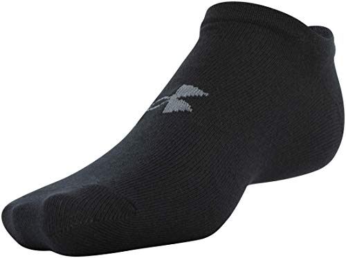 Under Armour Adult Essential Lite No Show Socks, 6-Pairs , Black , Medium