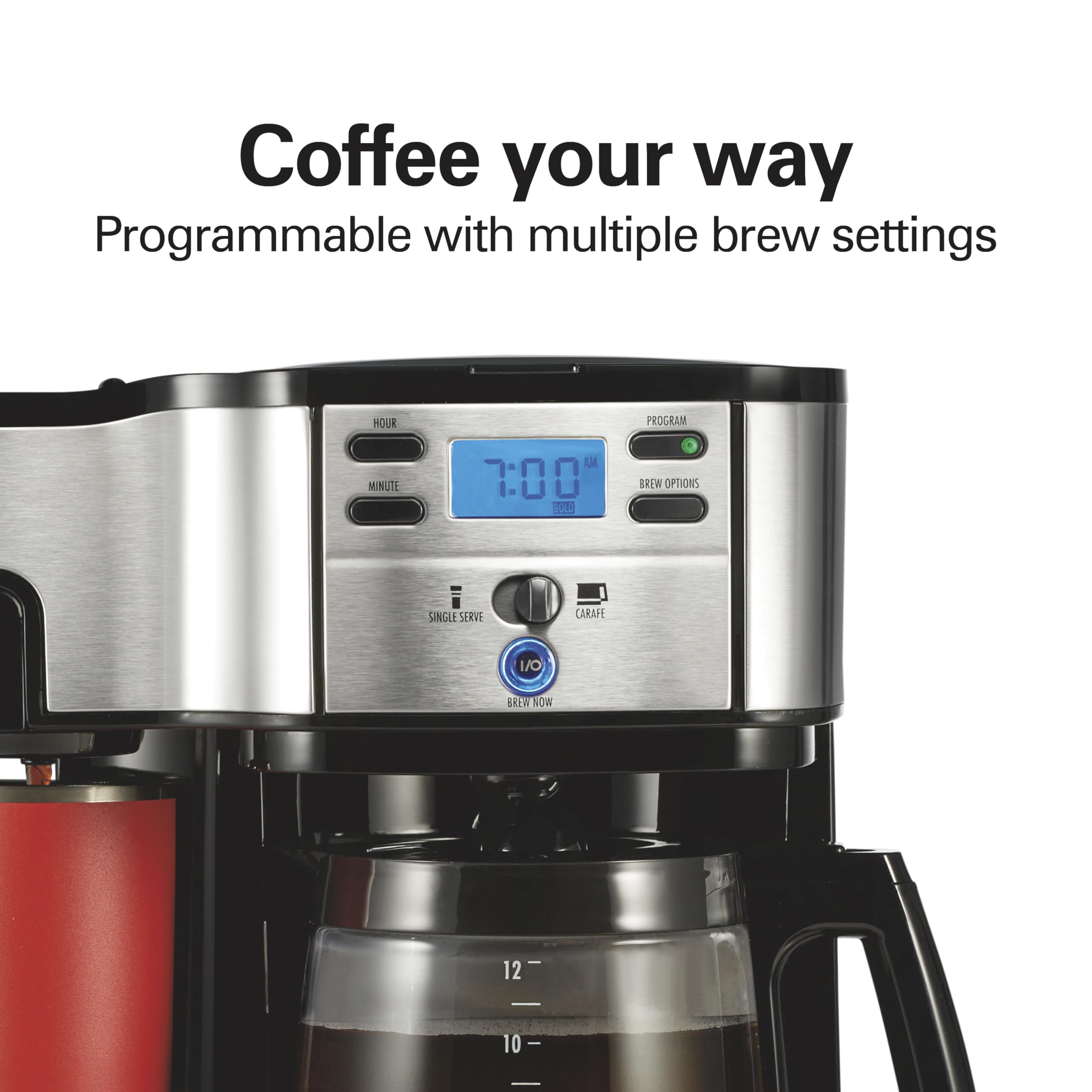 Hamilton Beach 2-Way Brewer Coffee Maker, Single-Serve and 12-Cup Pot, Black