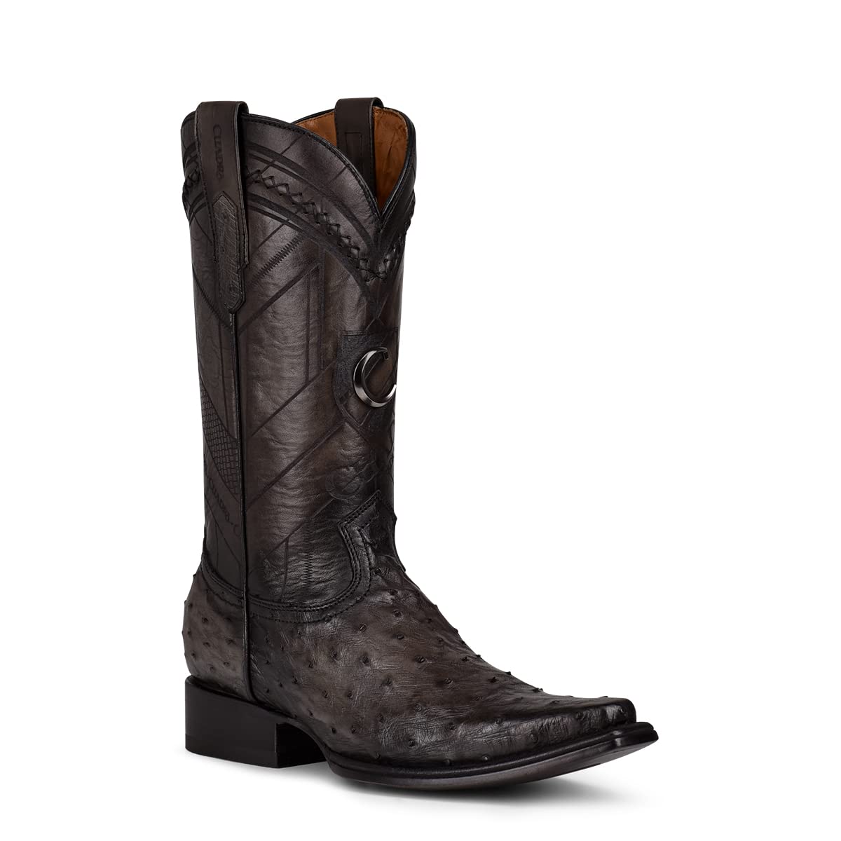 Cuadra Men's Cowboy Boot in Genuine Ostrich Leather Brown, 1B2FA1, Size 10.5