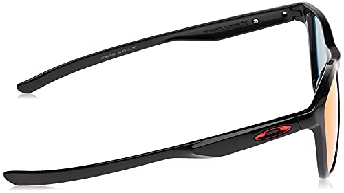 Oakley Men's OO9340 Trillbe X Rectangular Sunglasses, Polished Black/Ruby Iridium, 52 mm