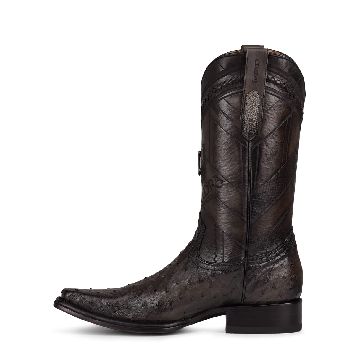 Cuadra Men's Cowboy Boot in Genuine Ostrich Leather Brown, 1B2FA1, Size 10.5
