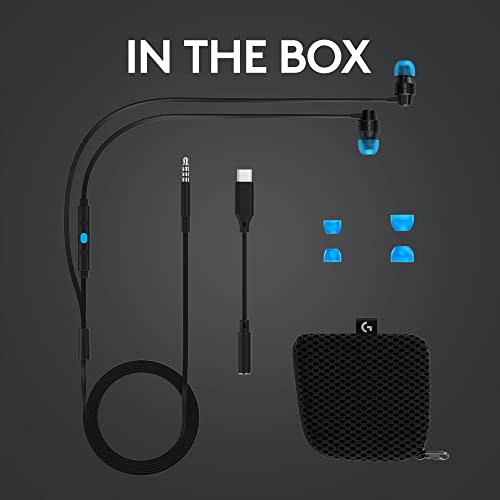 Logitech G333 Gaming Earphones with Dual Audio Drivers, in-line mic and Volume Control, Compatible with PC/PS/Xbox/Nintendo/Mobile with 3.5mm Aux or USB-C Port - Black