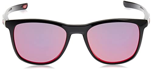 Oakley Men's OO9340 Trillbe X Rectangular Sunglasses, Polished Black/Ruby Iridium, 52 mm