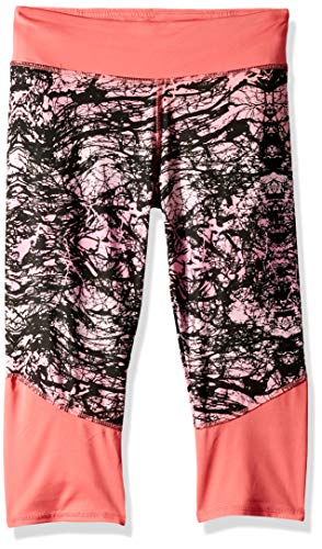 Gaiam Girls' Big Lotus Chibori Capri Pant, Coral, 7/8