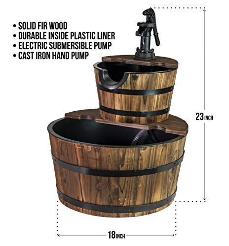 Sun-Ray 412001 Two Tiered Country Fountain, Brown