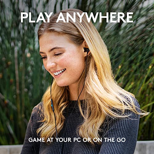Logitech G333 Gaming Earphones with Dual Audio Drivers, in-line mic and Volume Control, Compatible with PC/PS/Xbox/Nintendo/Mobile with 3.5mm Aux or USB-C Port - Black