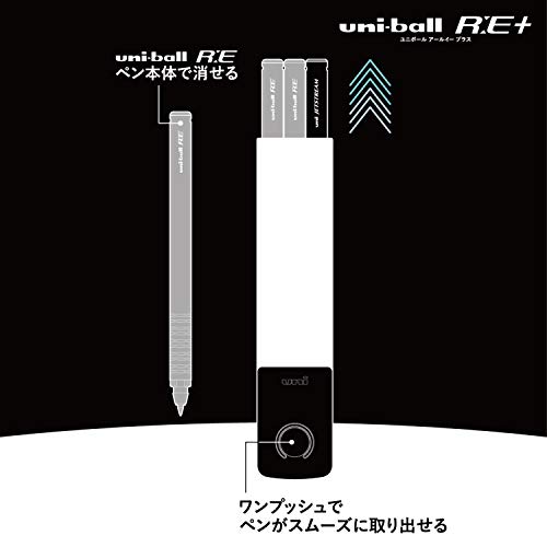 uni -Ball R: E+, 3 Ballpoint Pen Set (2 Ball R: E and 1 Jetstream) with Dedicated Case, Navy (URP800051P.9)