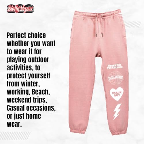 Slutty Vegan Worldwide Slut Sweatpants, Lightweight Unisex Joggers with Pocket, Fleece Sweatpants High Waisted Joggers Pants, (US, Alpha, Medium, Regular, Regular) Black