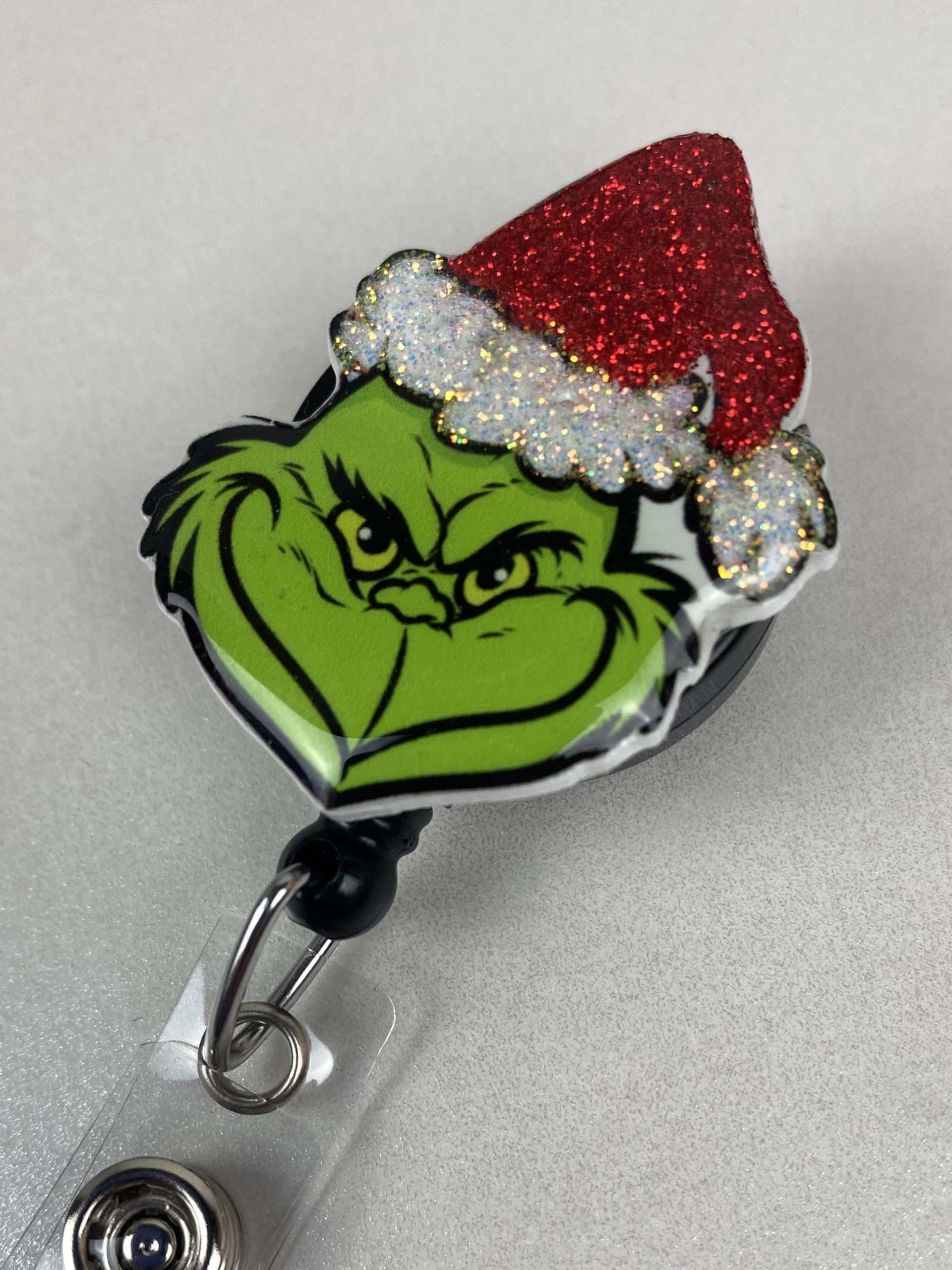 Christmas Nurse Badge Reel, Cute Holiday ID Holder, Retractable Alligator Clip