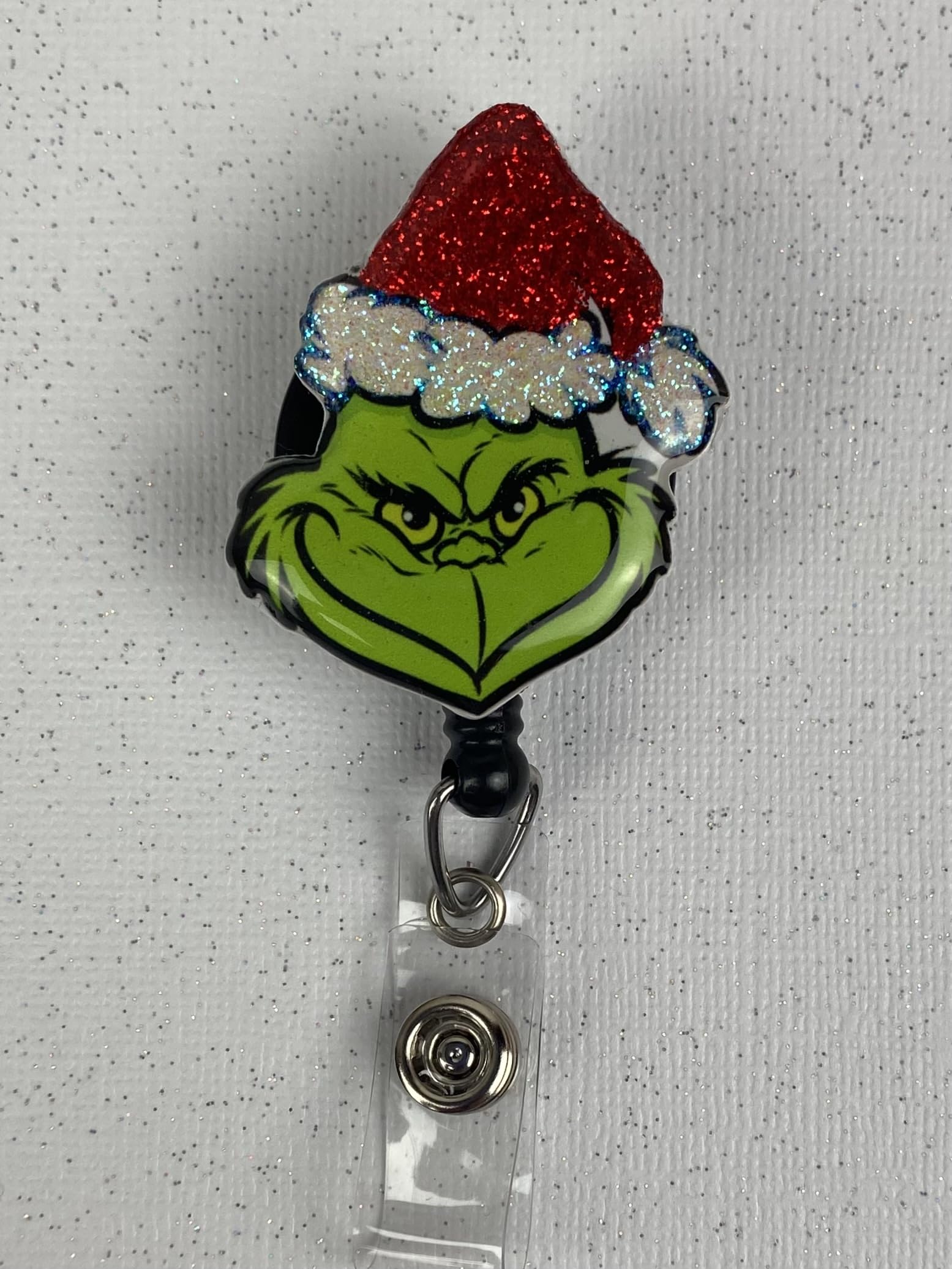 Christmas Nurse Badge Reel, Cute Holiday ID Holder, Retractable Alligator Clip