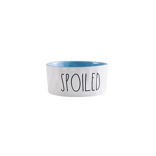 FUUIE Bowls for Food and Water Large Capacity Cat Ceramic Bowl Big Dog Food Water Feeder Pet Drink Eat Feeding Accessories Puppy Kitten Dish Bowls (Color : Blue)