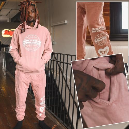 Slutty Vegan Worldwide Slut Sweatpants, Lightweight Unisex Joggers with Pocket, Fleece Sweatpants High Waisted Joggers Pants, (US, Alpha, Medium, Regular, Regular) Black