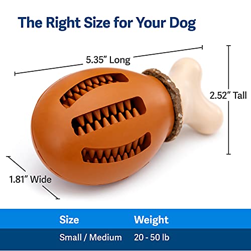 PetSafe Busy Buddy Chompin' Chicken Dog Toys – Treat Ring Holding Chew Toy – BPA Free Rubber – Chicken Scented – Interactive Pet Puzzle for Boredom or Separation Anxiety – Small to Large Dogs
