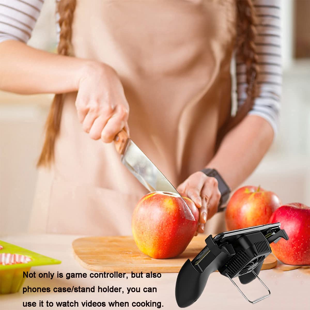 KingTSYU Phone Game Controller With Cooling Fan, Mobile Game Handle with Triggers for PUBG/Call of Duty/Fortnite, L1R1 Gaming Grip Gamepad for 4.7-6.5" iPhone iOS/Android Phone