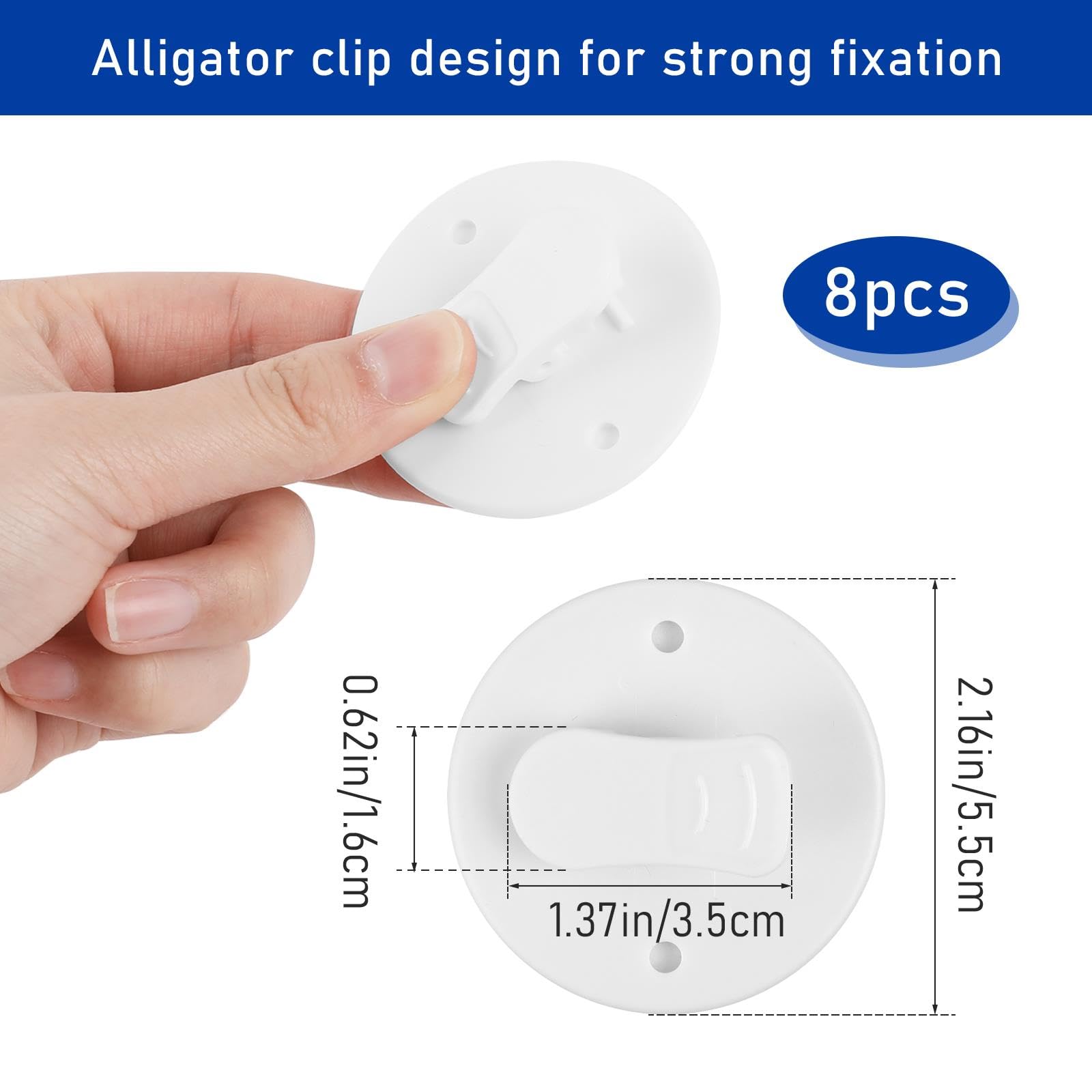8Pcs Shower Curtain Clips Shower Windproof Splash Guard Clear Self Adhesive Windproof Splash Clips Bathroom Curtain Weight Clip for Home