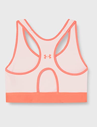 Under Armour Women's Armour Mid Keyhole Sports Bra , Retro Pink (676)/Quirky Lime , X-Large