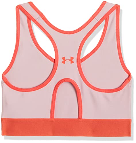 Under Armour Women's Armour Mid Keyhole Sports Bra , Retro Pink (676)/Quirky Lime , X-Large
