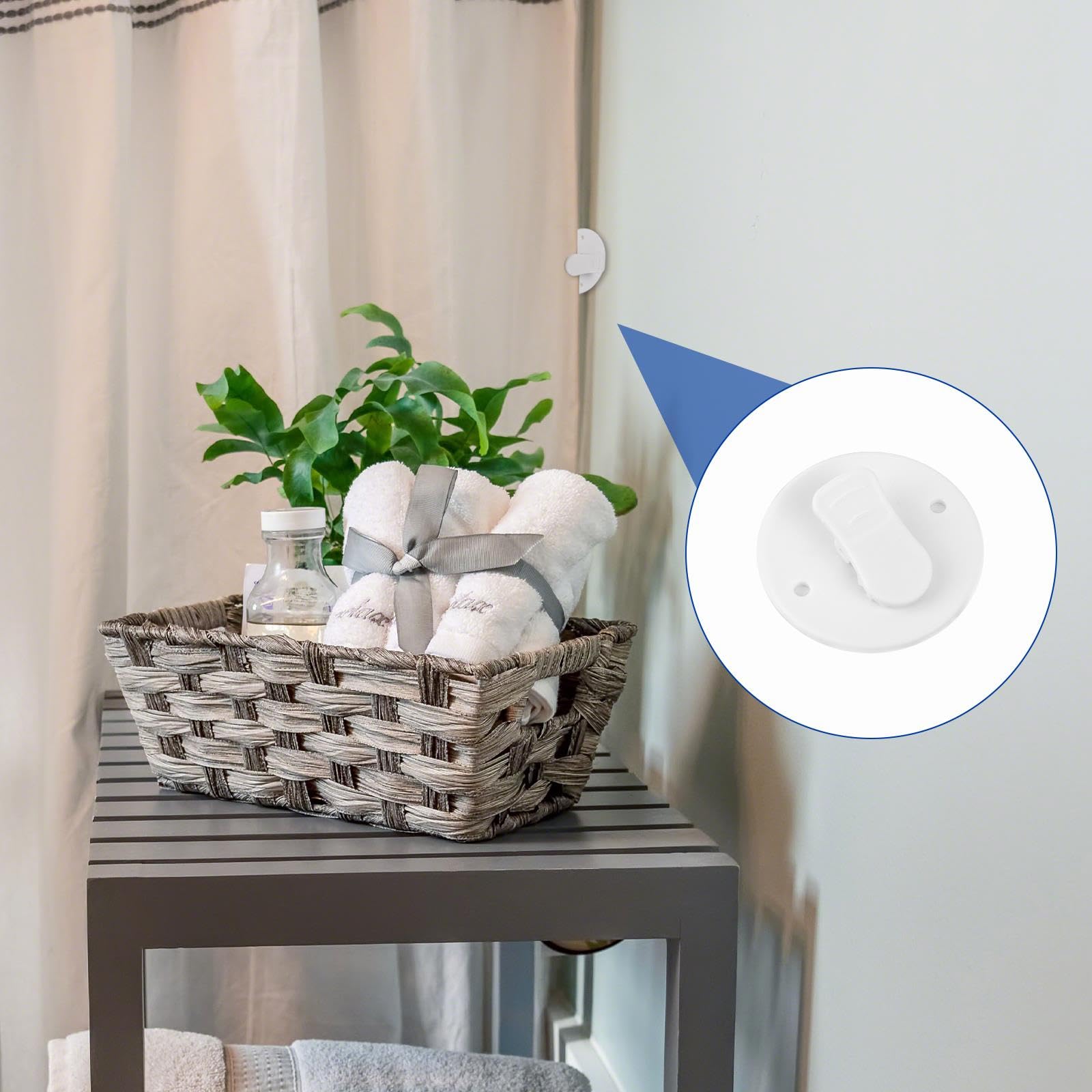 8Pcs Shower Curtain Clips Shower Windproof Splash Guard Clear Self Adhesive Windproof Splash Clips Bathroom Curtain Weight Clip for Home
