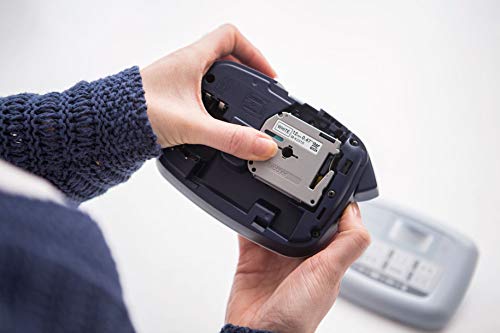 Brother PT-M95 Label Maker, P-Touch Label Printer, Handheld, QWERTY Keyboard, Up to 12mm Labels, Includes 12mm Black on White Tape Cassette