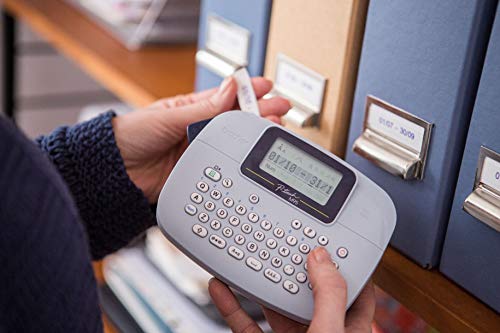 Brother PT-M95 Label Maker, P-Touch Label Printer, Handheld, QWERTY Keyboard, Up to 12mm Labels, Includes 12mm Black on White Tape Cassette