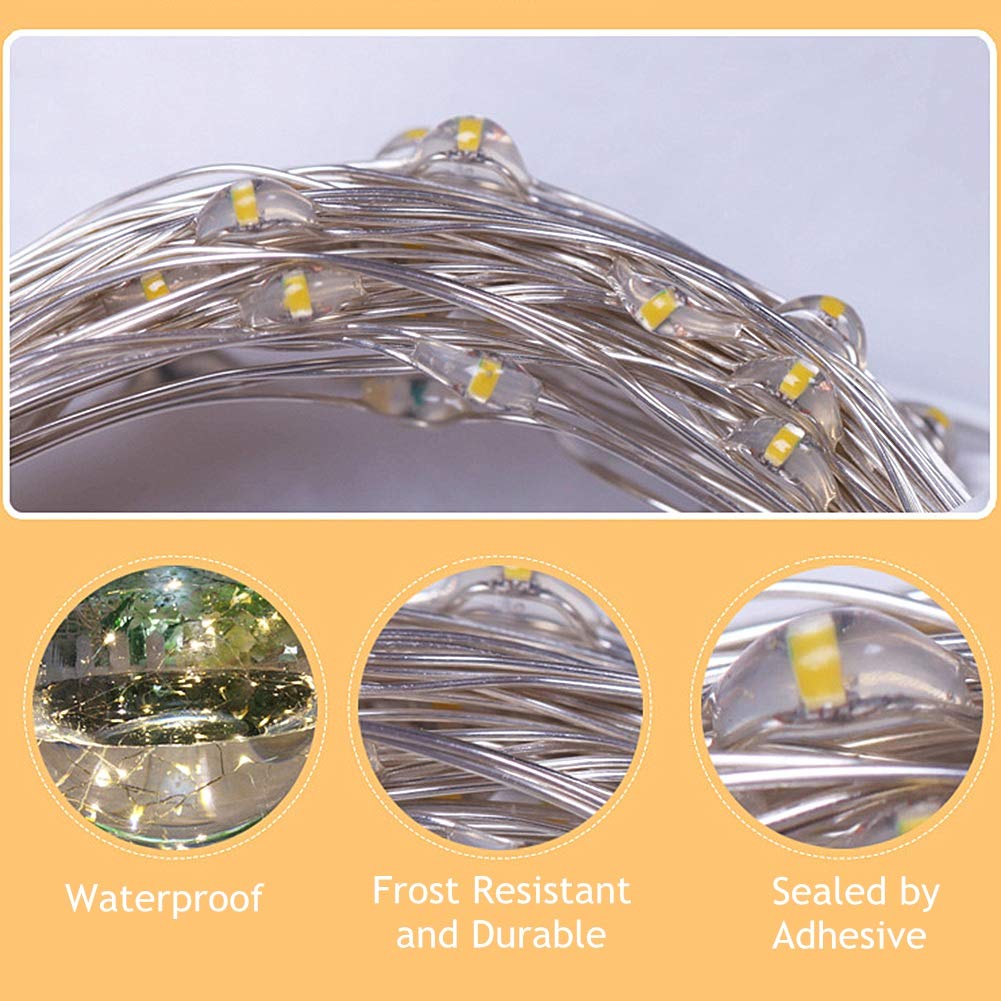 Twinkle Star 33FT 100 LED Silver Wire String Lights, St Patricks Day Fairy Lights Battery Operated LED String Lights for Christmas Wedding Party Home Holiday Decoration, Green