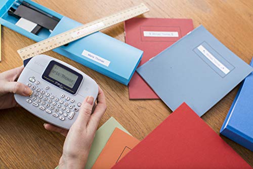 Brother PT-M95 Label Maker, P-Touch Label Printer, Handheld, QWERTY Keyboard, Up to 12mm Labels, Includes 12mm Black on White Tape Cassette