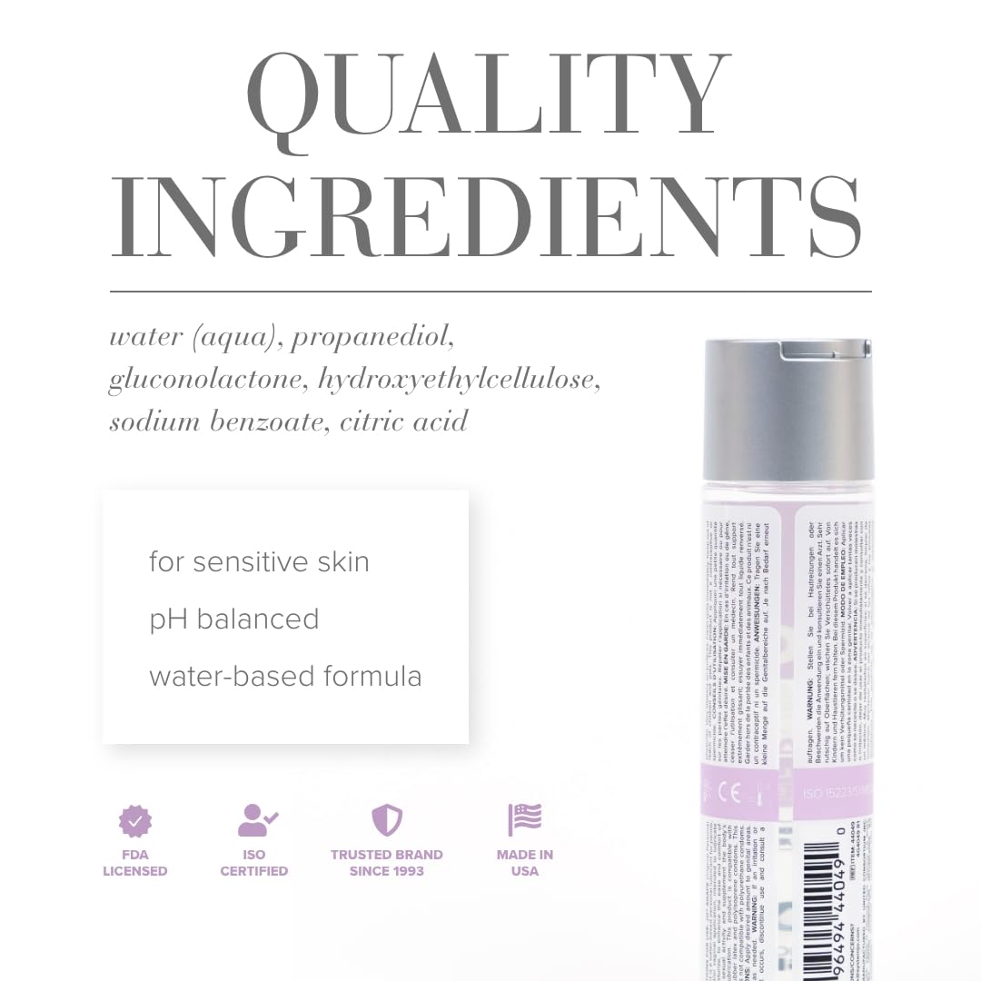 JO Agape Original Lubricant, Made for Sensitive Skin, pH Balanced, Lube for Men, Women and Couples, 4 Fl Oz
