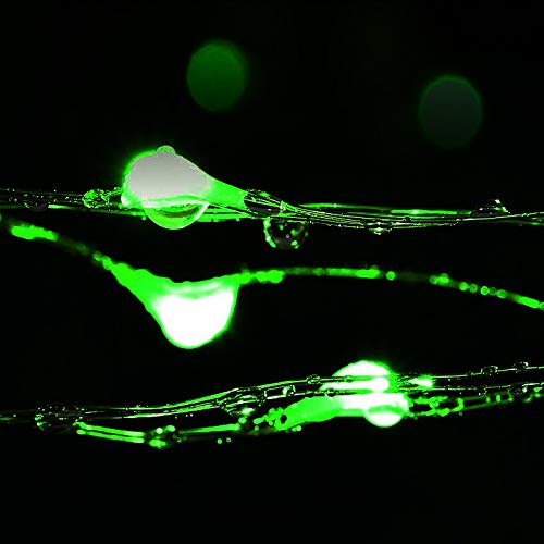 Twinkle Star 33FT 100 LED Silver Wire String Lights, St Patricks Day Fairy Lights Battery Operated LED String Lights for Christmas Wedding Party Home Holiday Decoration, Green