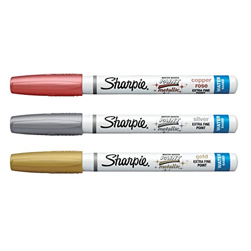 Sharpie Paint Marker, 3-Count, Metallic Assorted, 3 count