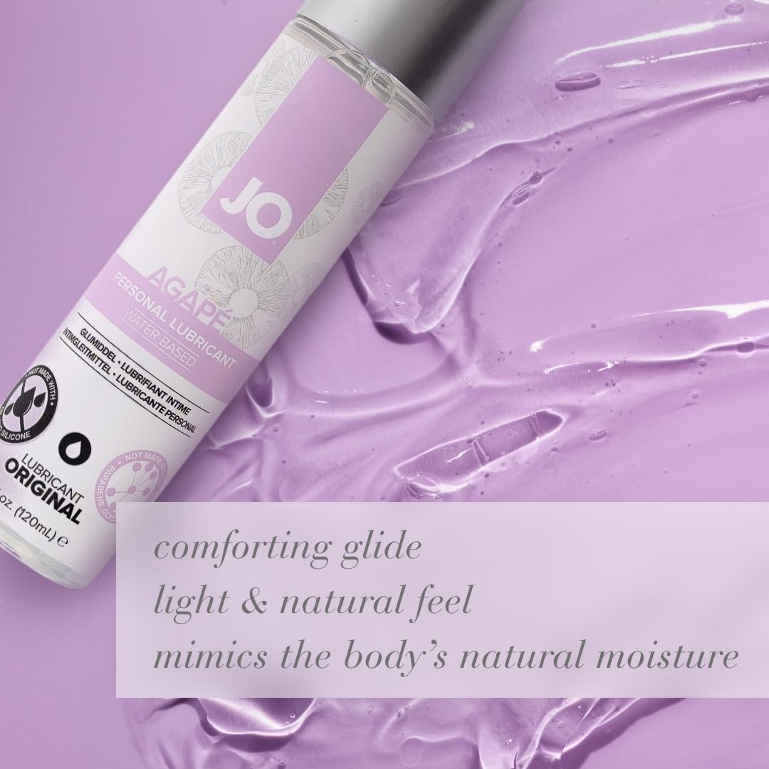 JO Agape Original Lubricant, Made for Sensitive Skin, pH Balanced, Lube for Men, Women and Couples, 4 Fl Oz